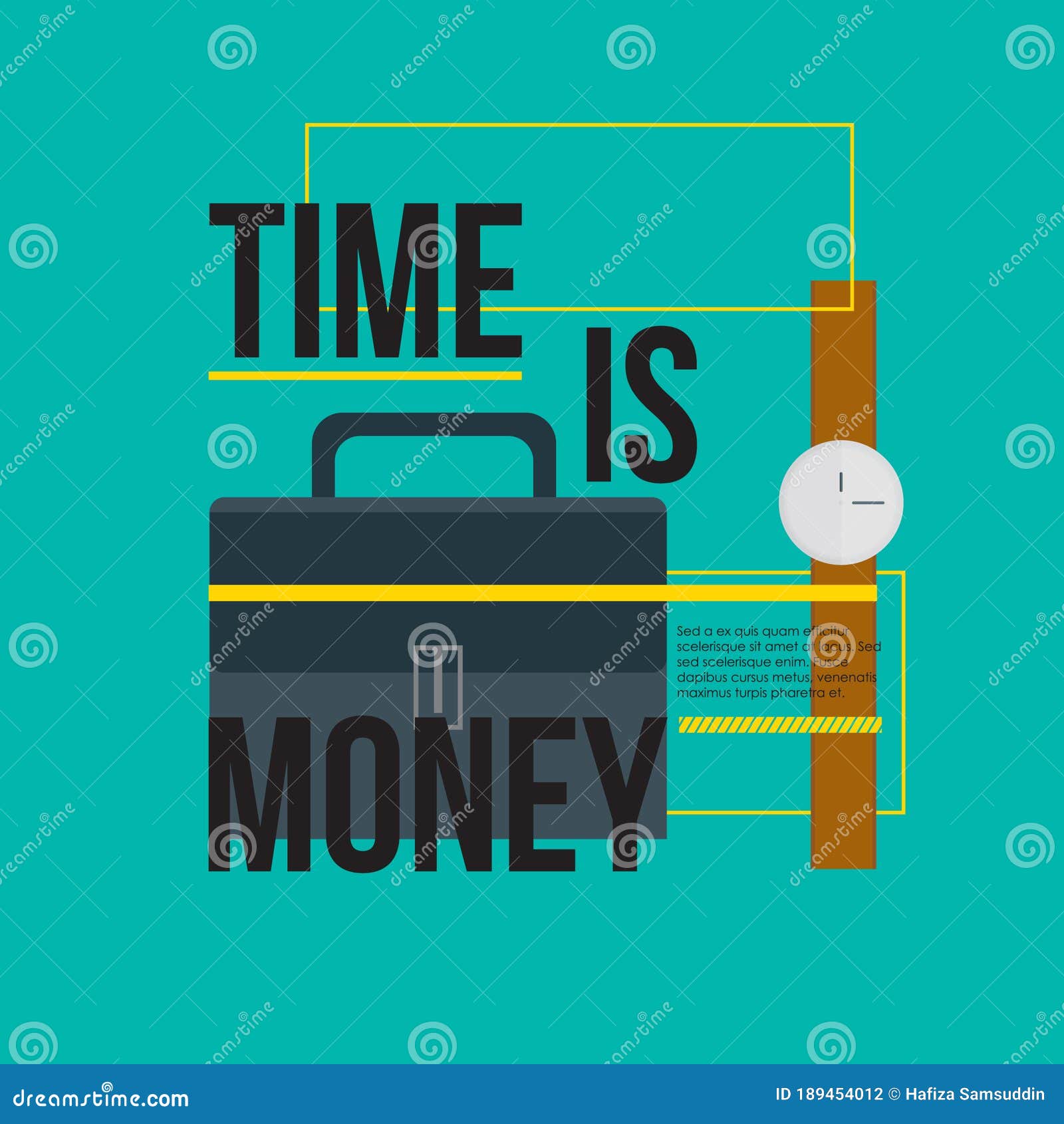 Time is Money Quote. Vector Illustration Decorative Design Stock Vector ...