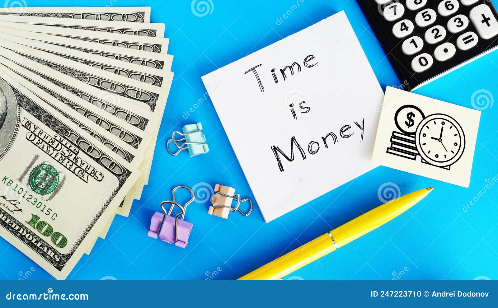 Time is Money is Shown Using the Text Stock Photo - Image of work ...