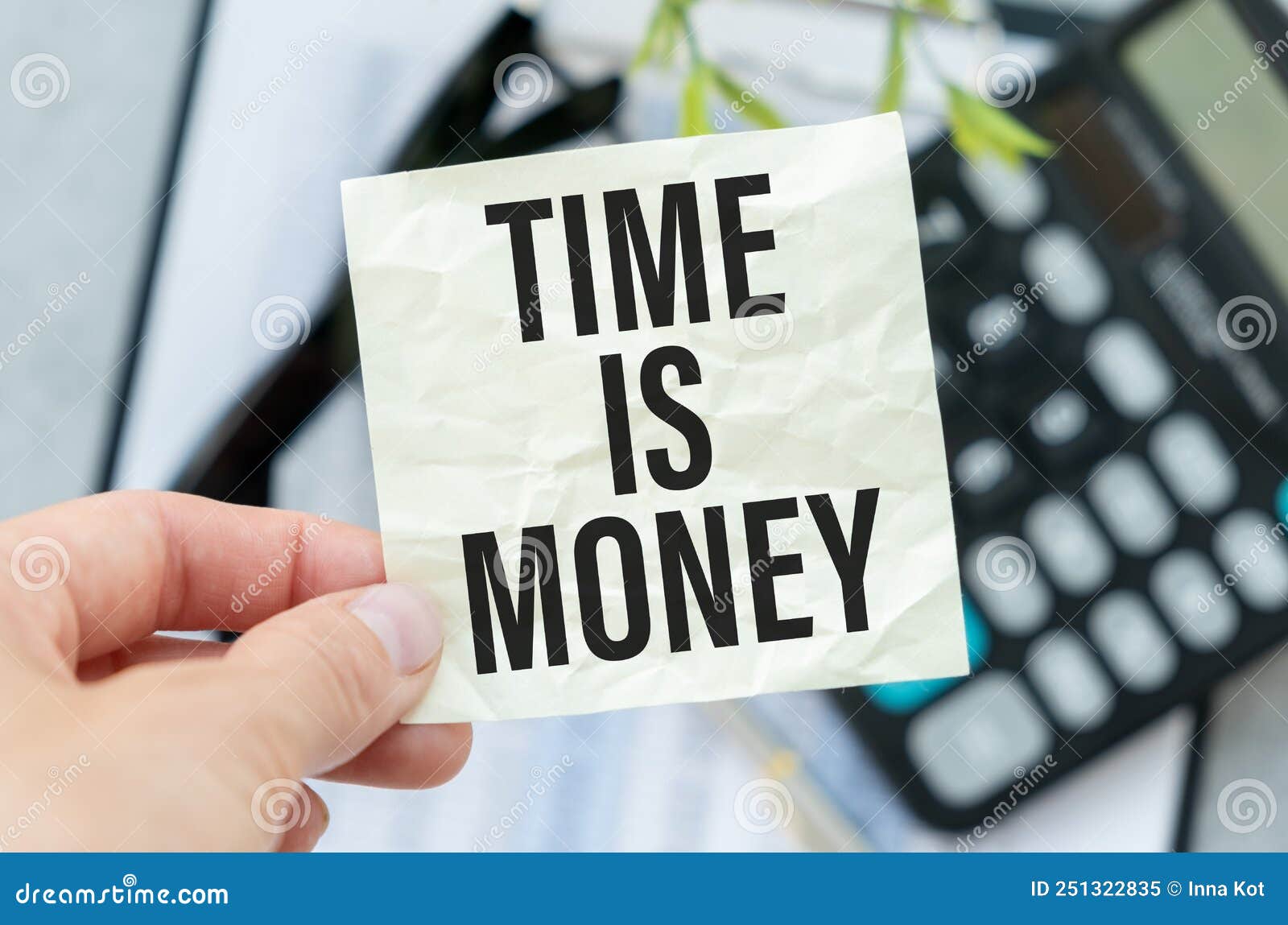 Time is Money Text on Card in Hand, Business Concept Stock Image ...