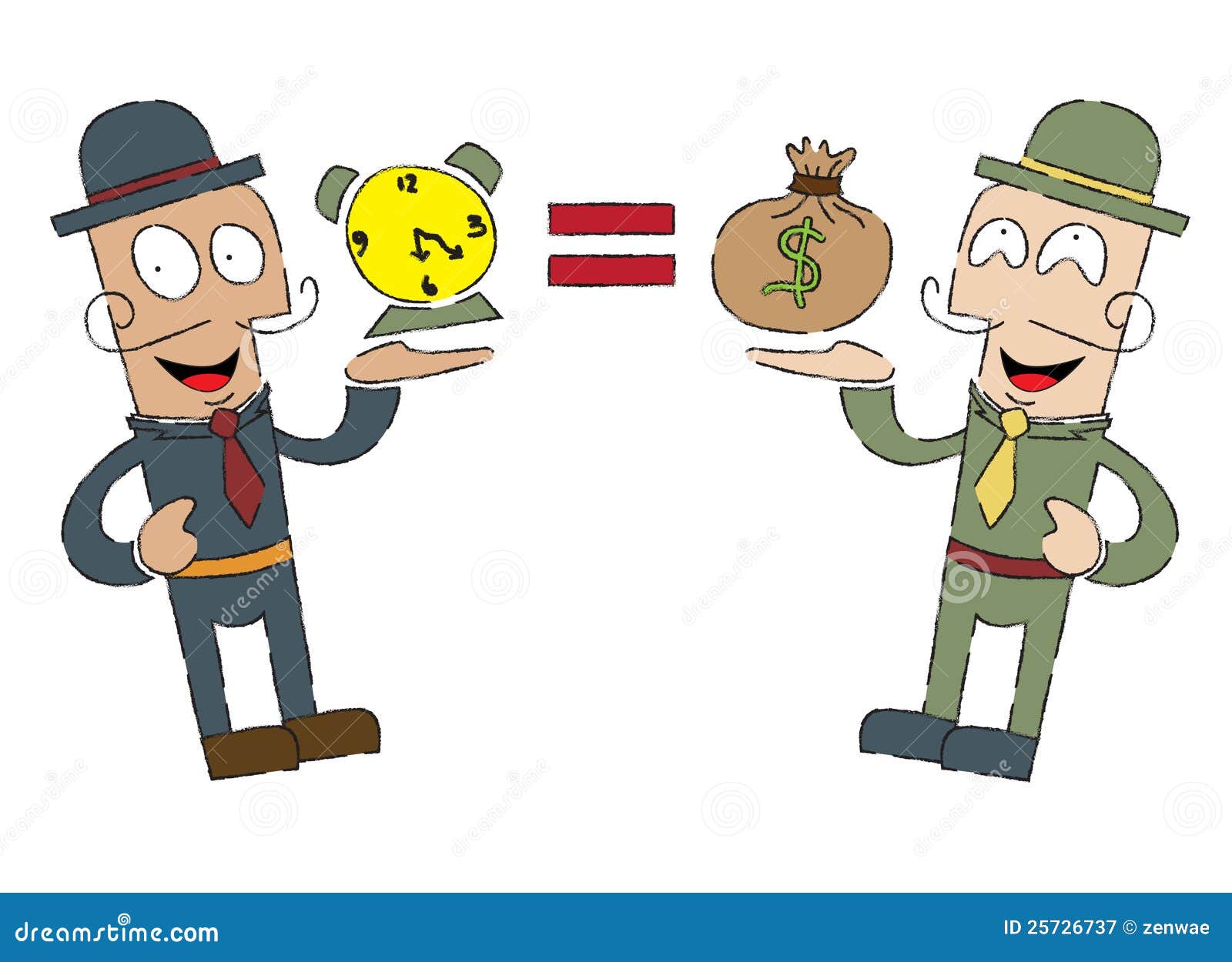 Time is Money,twin Standing Stock Vector - Illustration of clock ...