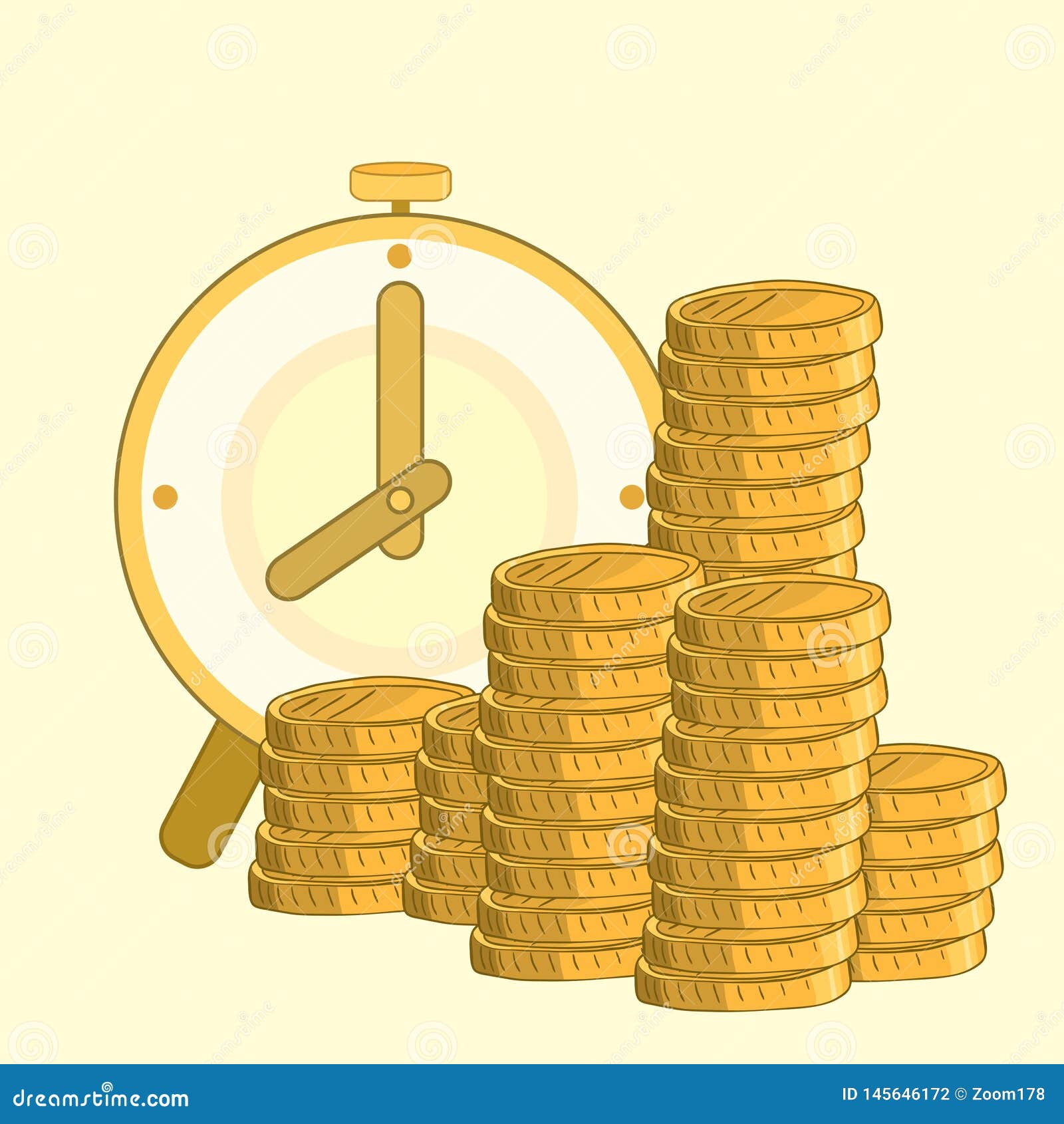 Time and money stock vector. Illustration of coin, financial - 145646172