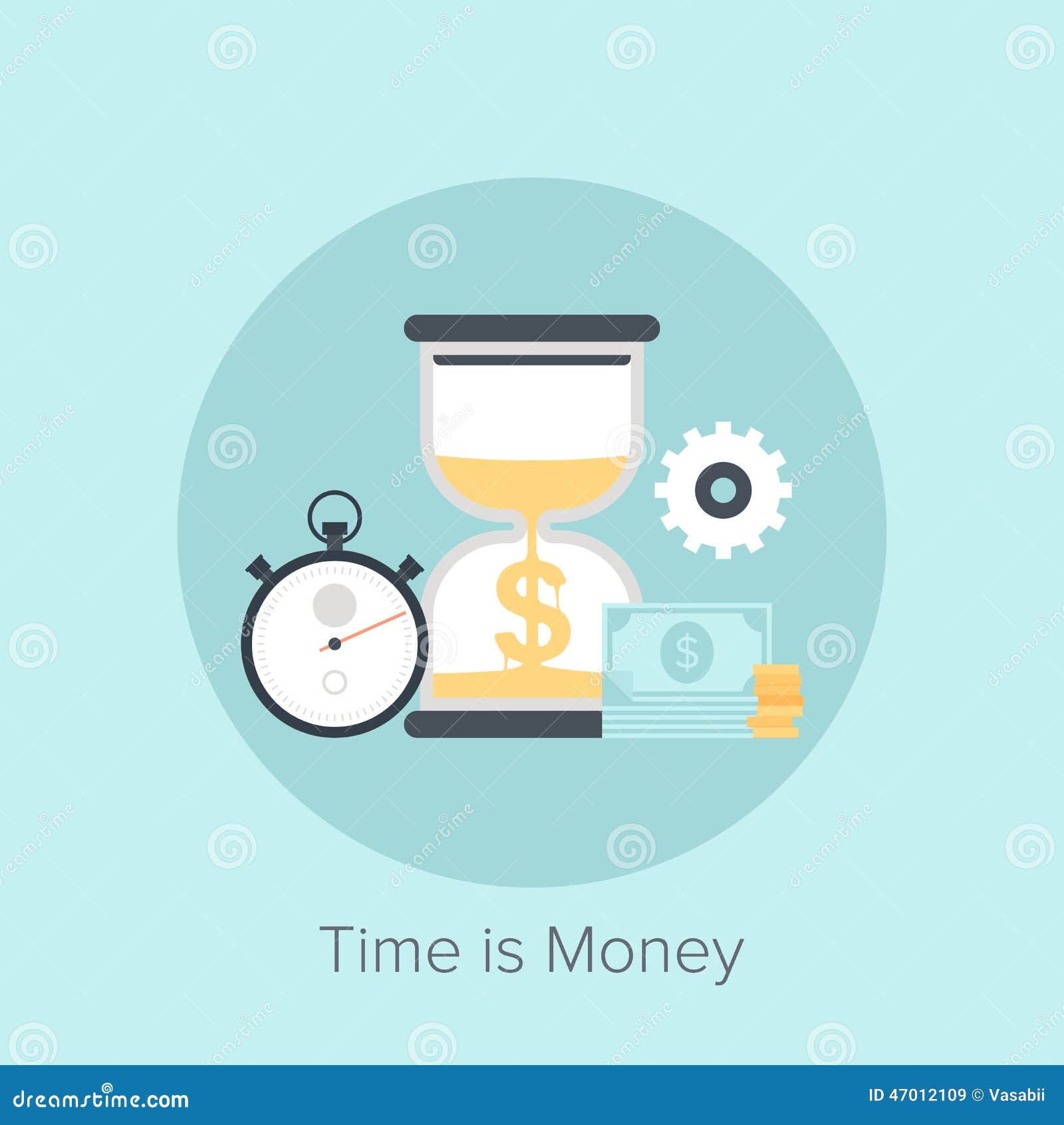 Time is money stock vector. Illustration of balance, clock - 47012109