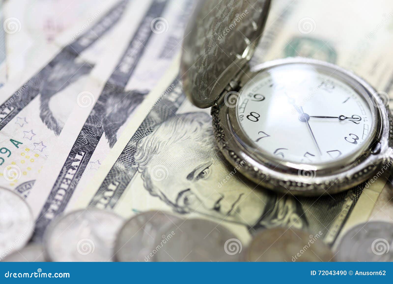 Time is Money Watch Clock on Bank Stock Photo - Image of commerce ...