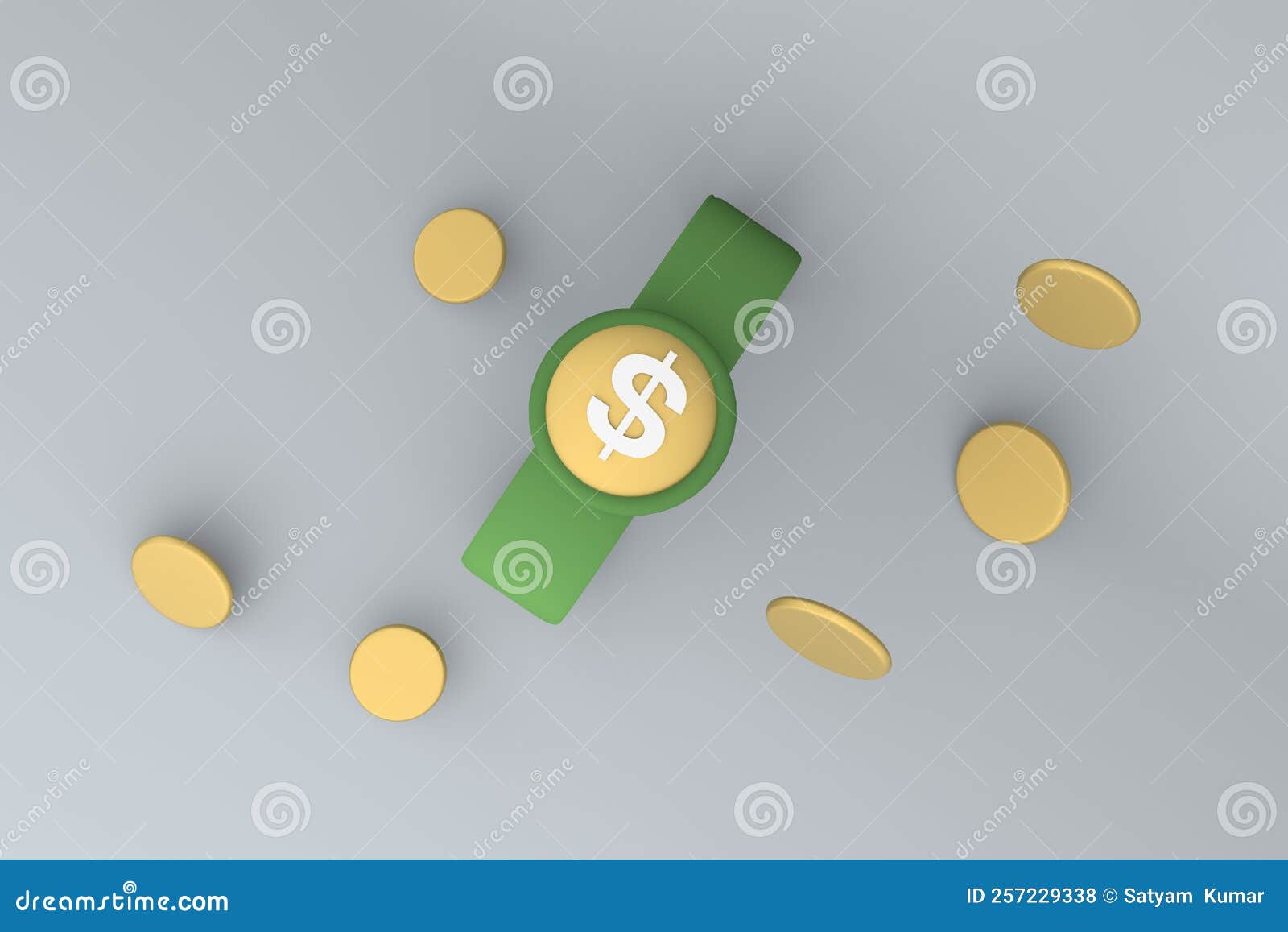 Time is Money Watch and Dollar Sign 3D Rendering Image HD Stock ...