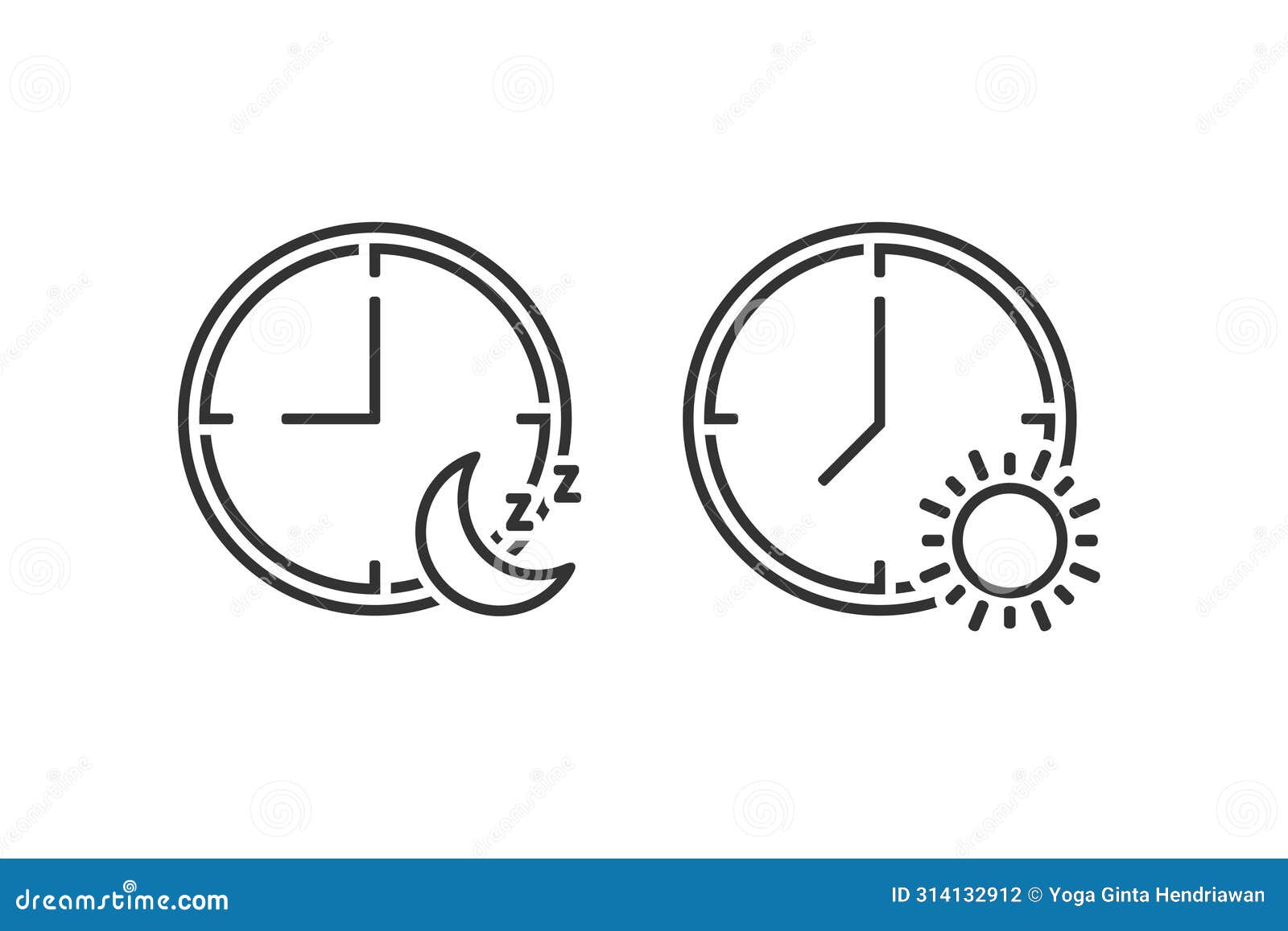 Time with Moon and Sun Icon. Illustration Vector Stock Vector ...