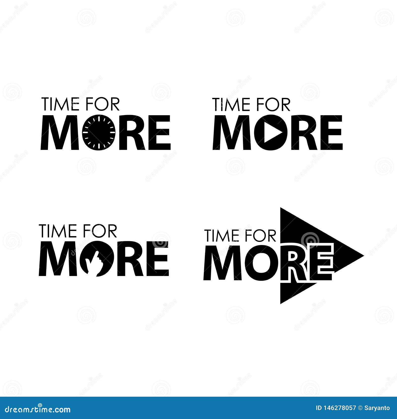 Time for More. Creative Lettering Vector Illustration. Illustration in ...