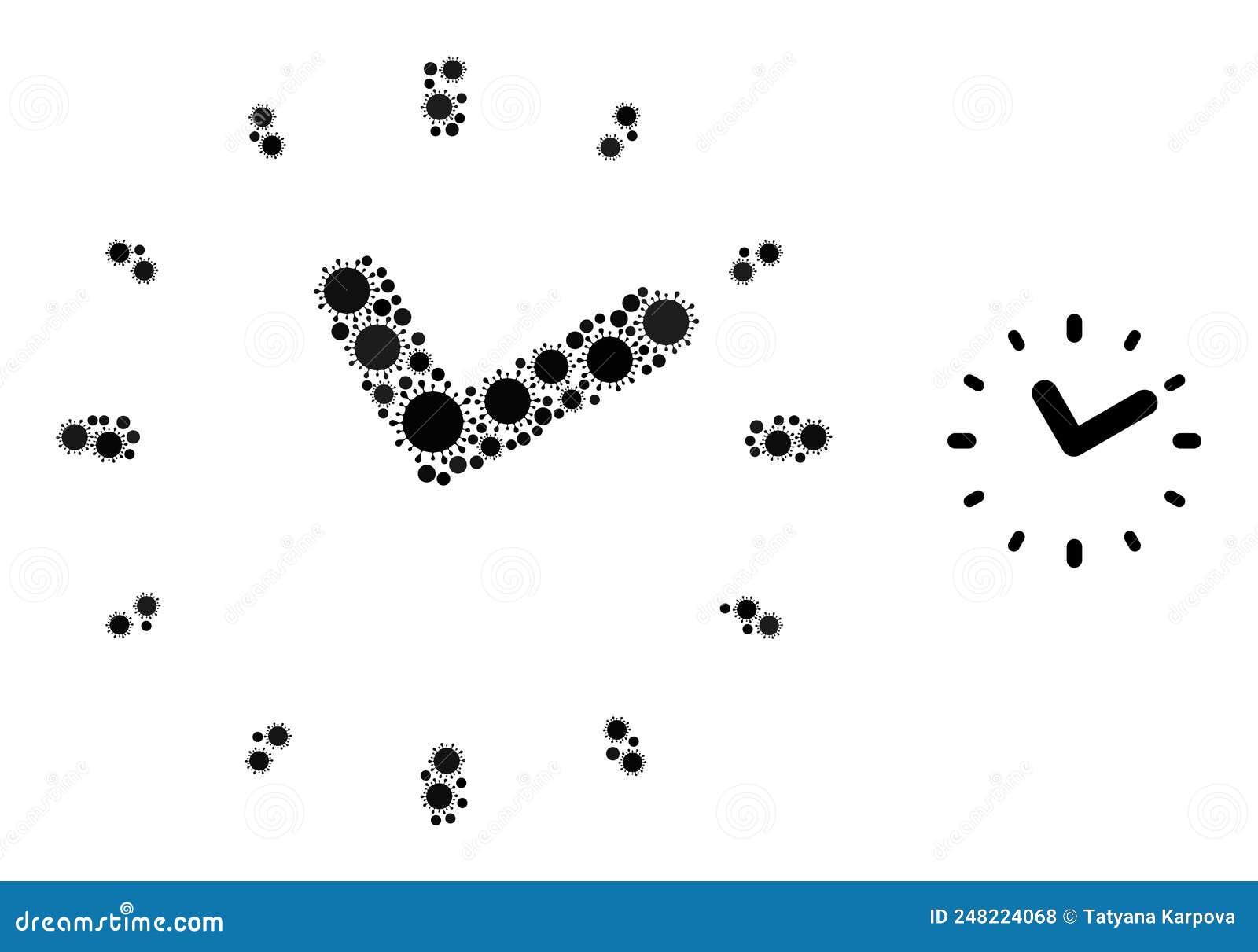 Time Icon - Viral Collage stock vector. Illustration of infection ...