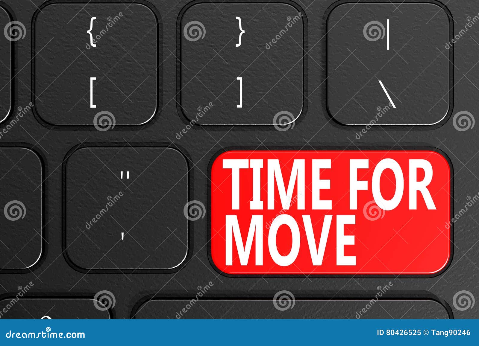 Time for Move on Black Keyboard Stock Illustration - Illustration of ...