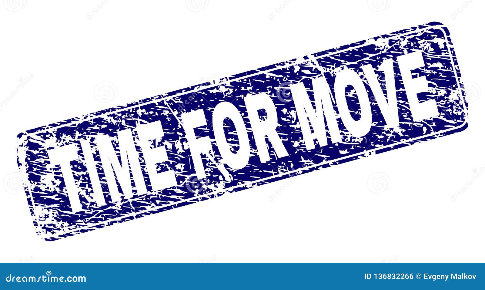 Grunge TIME for MOVE Framed Rounded Rectangle Stamp Stock Vector ...