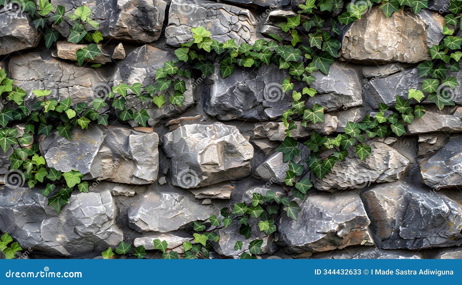 Time and Nature S Embrace: Stone Wall with Cascading Ivy AI Image Stock ...