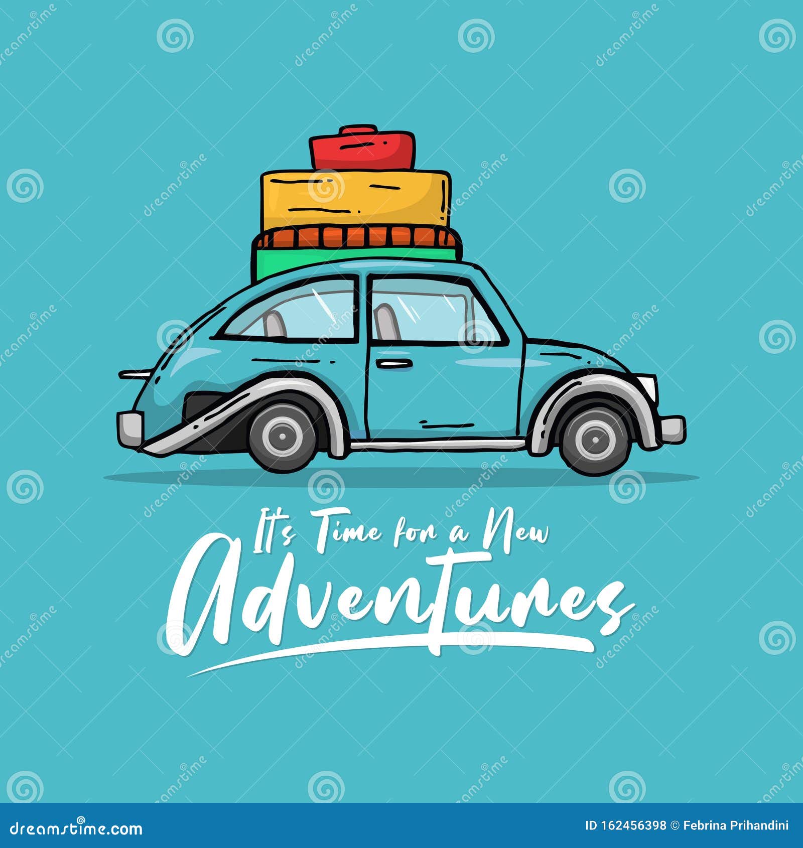 It is Time for a New Adventures Stock Illustration - Illustration of ...