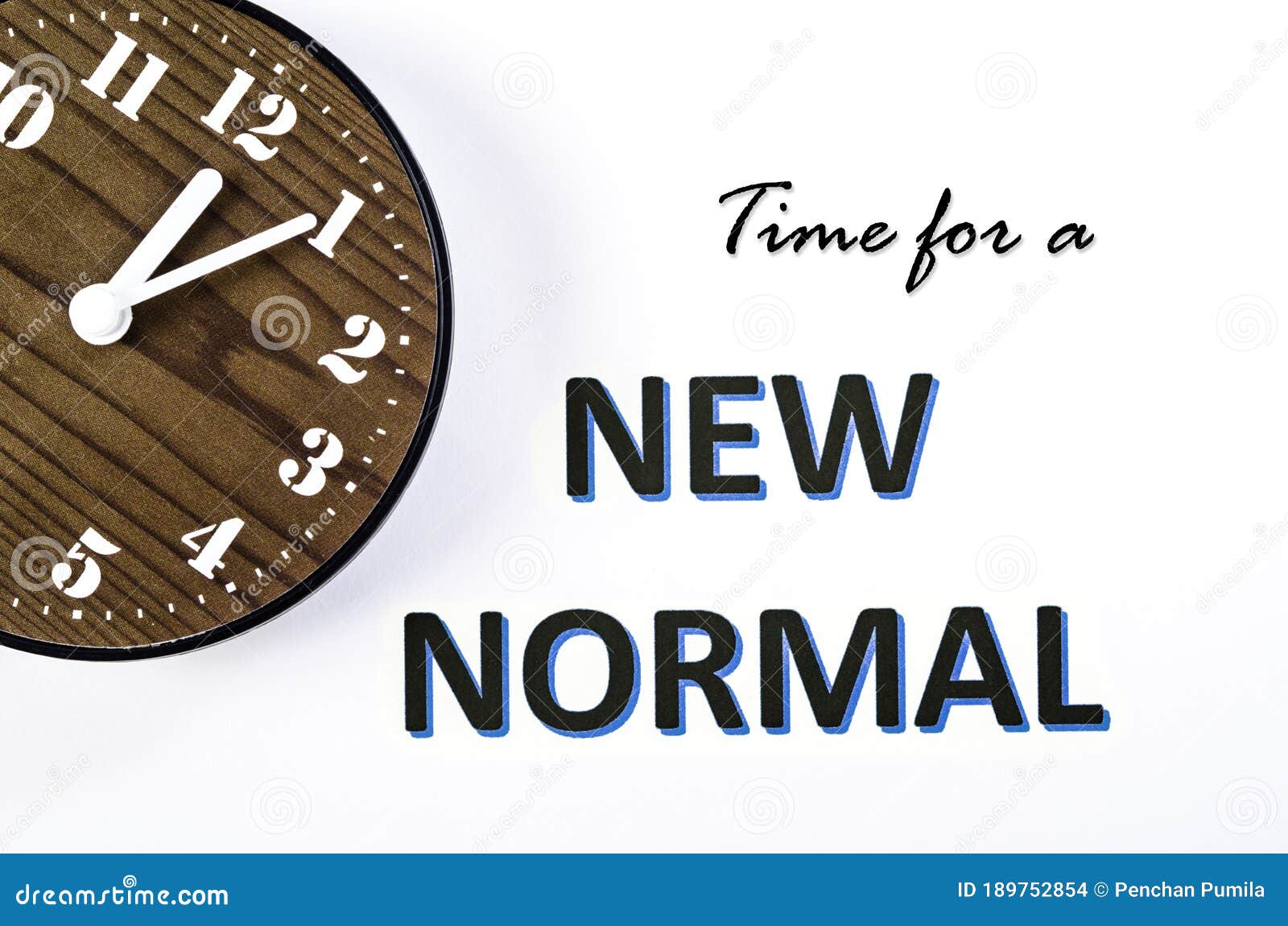 Time for a New Normal with Clock Stock Photo - Image of service, normal ...