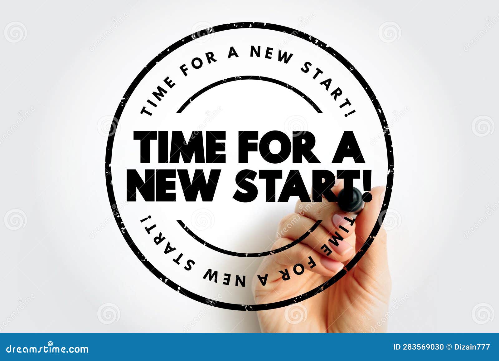 Time for a New Start! Text Stamp, Concept Background Stock Photo ...