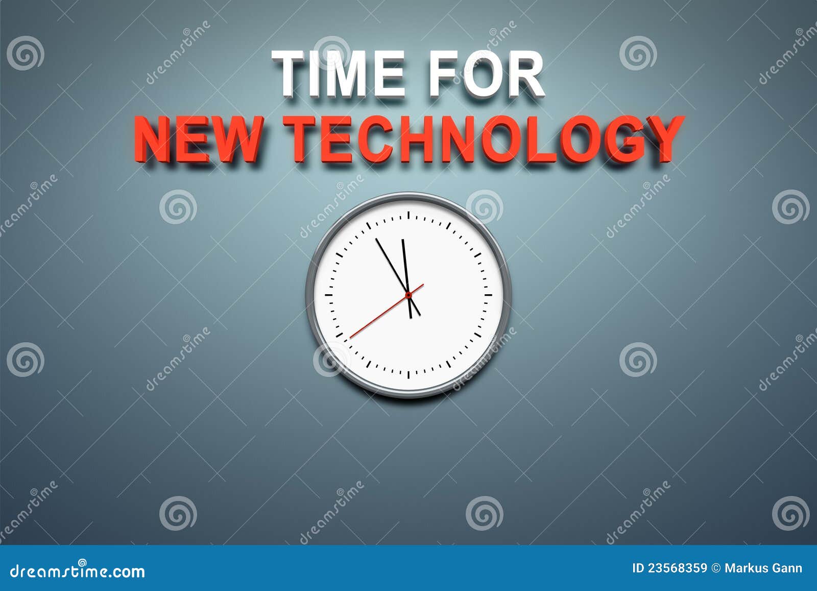 Time for New Technology at the Wall Stock Illustration - Illustration ...