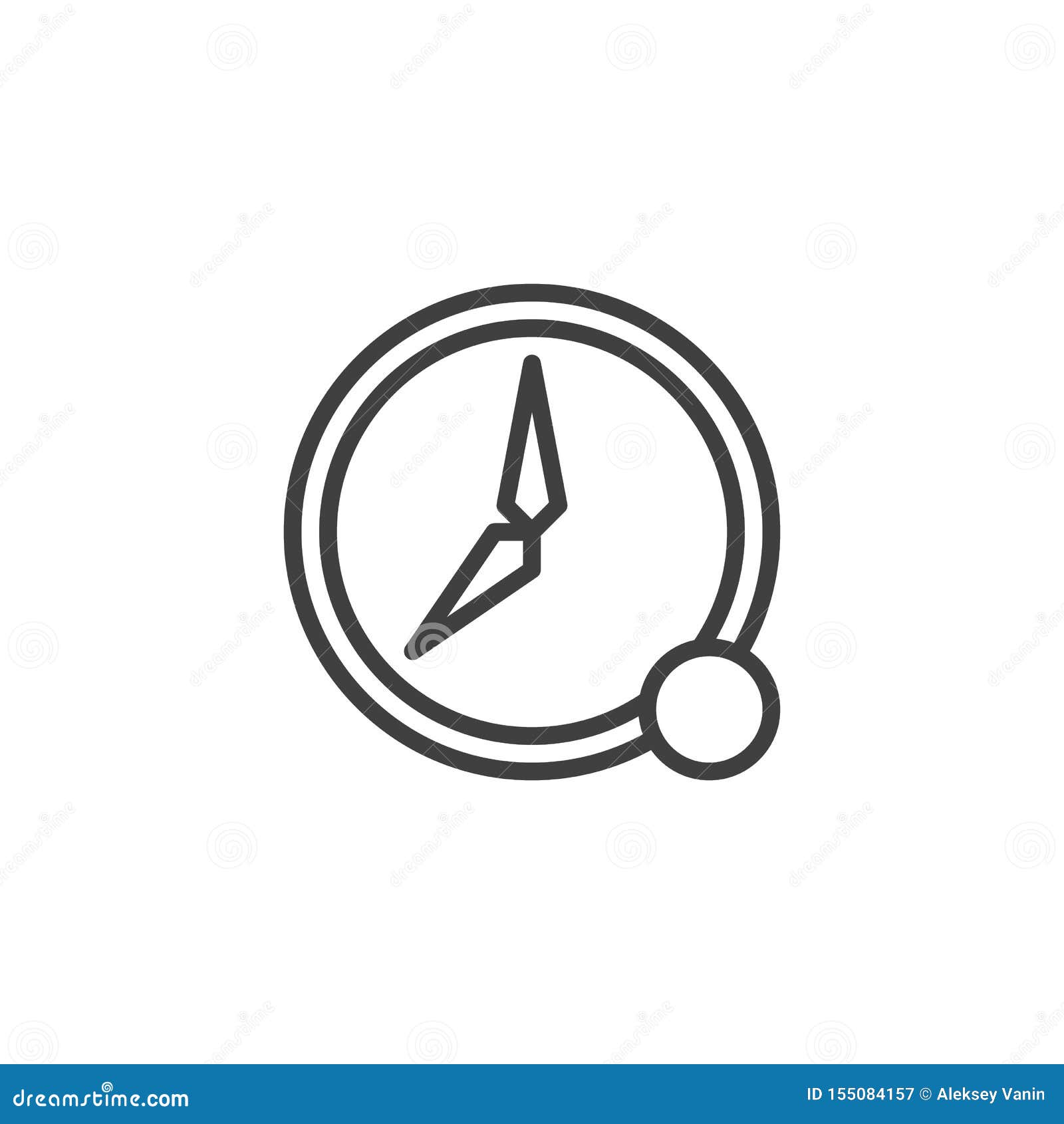 Time Notification Line Icon Stock Vector - Illustration of time ...