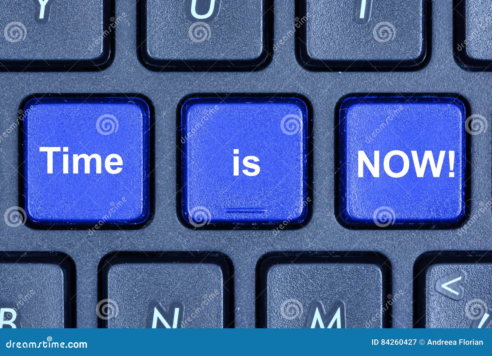 Time is Now Words on Keyboard Button Stock Image - Image of keypad ...