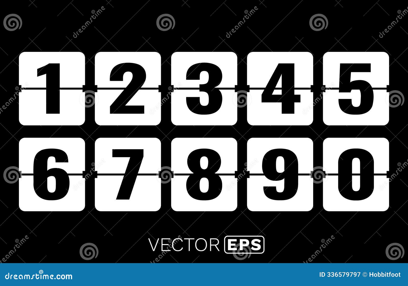 Time Numbers Set, Clock Time Numbers. Vector Illustration Stock ...