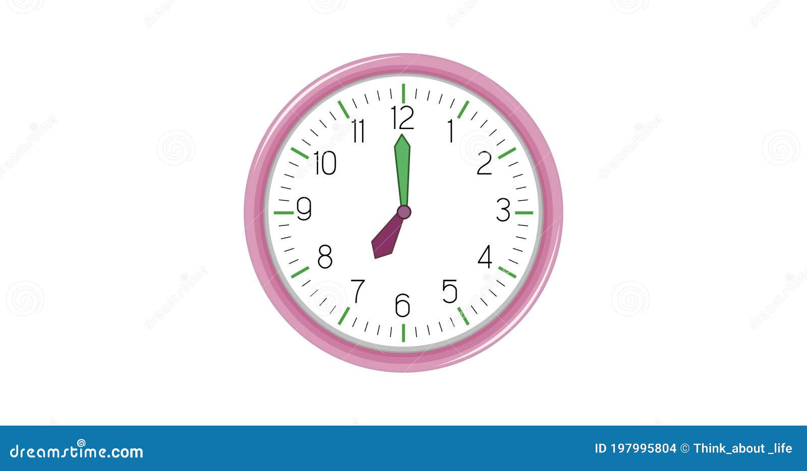 Time 7`o Clock. Analog Clock Isolated on White Background | Beautiful ...