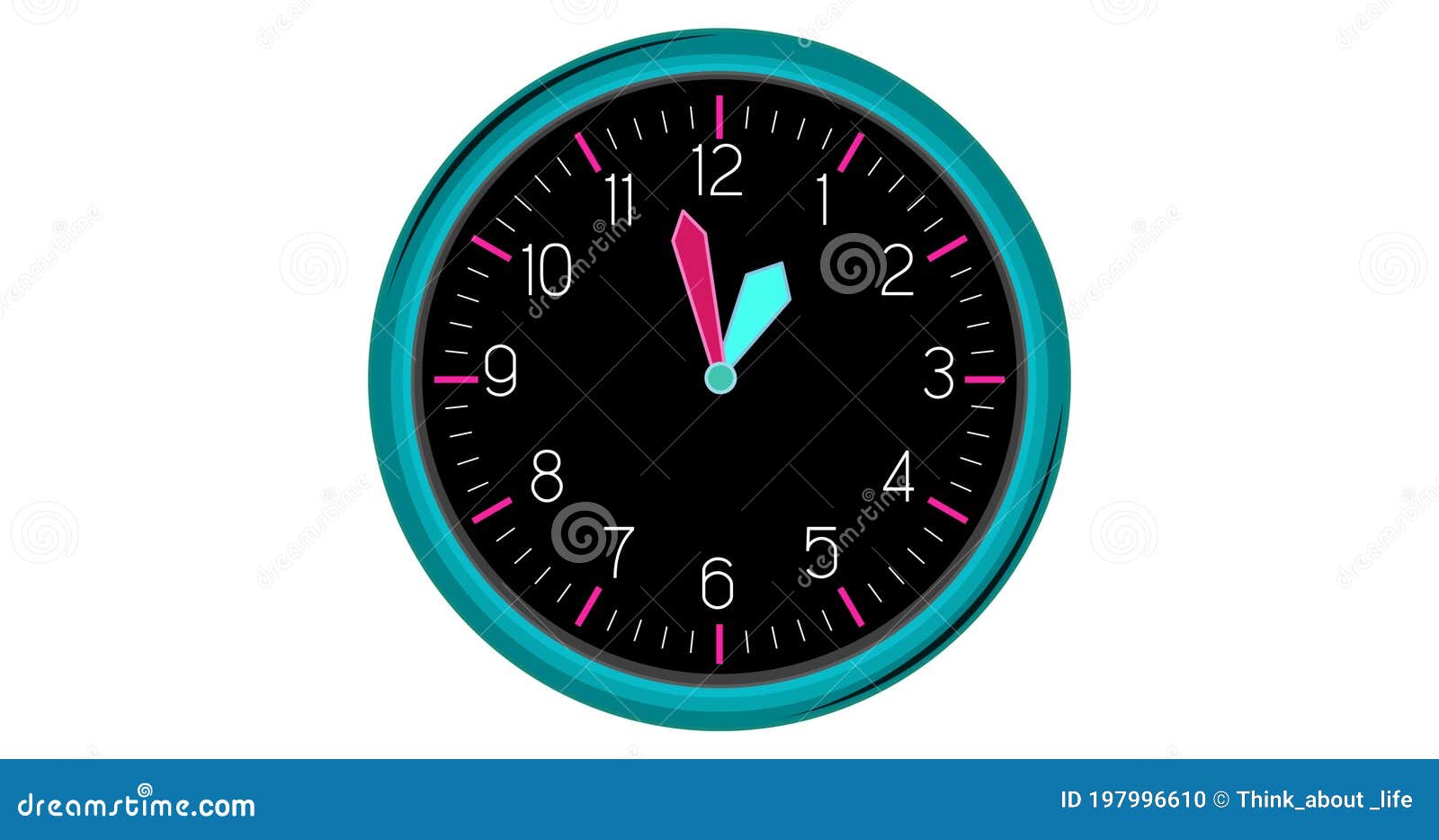 Analog Clock Isolated on White Background | Beautiful Analog Clock Over ...