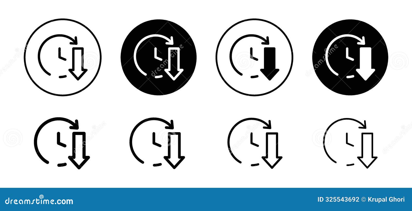 Less Time in Office Work Icon. Countdown Clock Watch Timer Shows ...