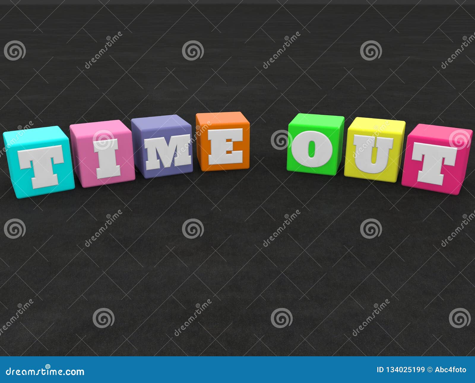 Time Out Concept on Colorful Cubes Stock Illustration - Illustration of ...