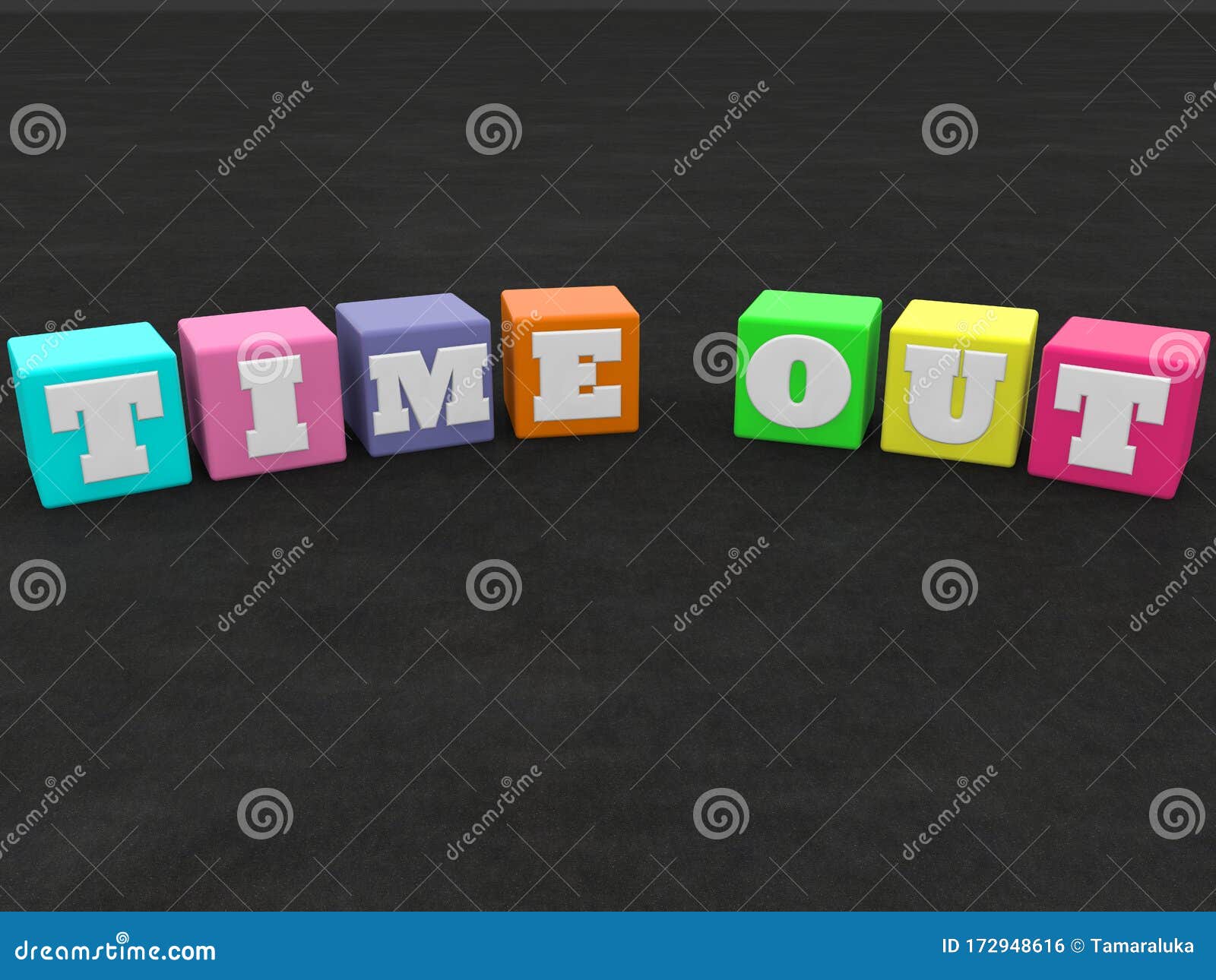TIME OUT Concept on Colorful Toy Blocks Stock Illustration ...