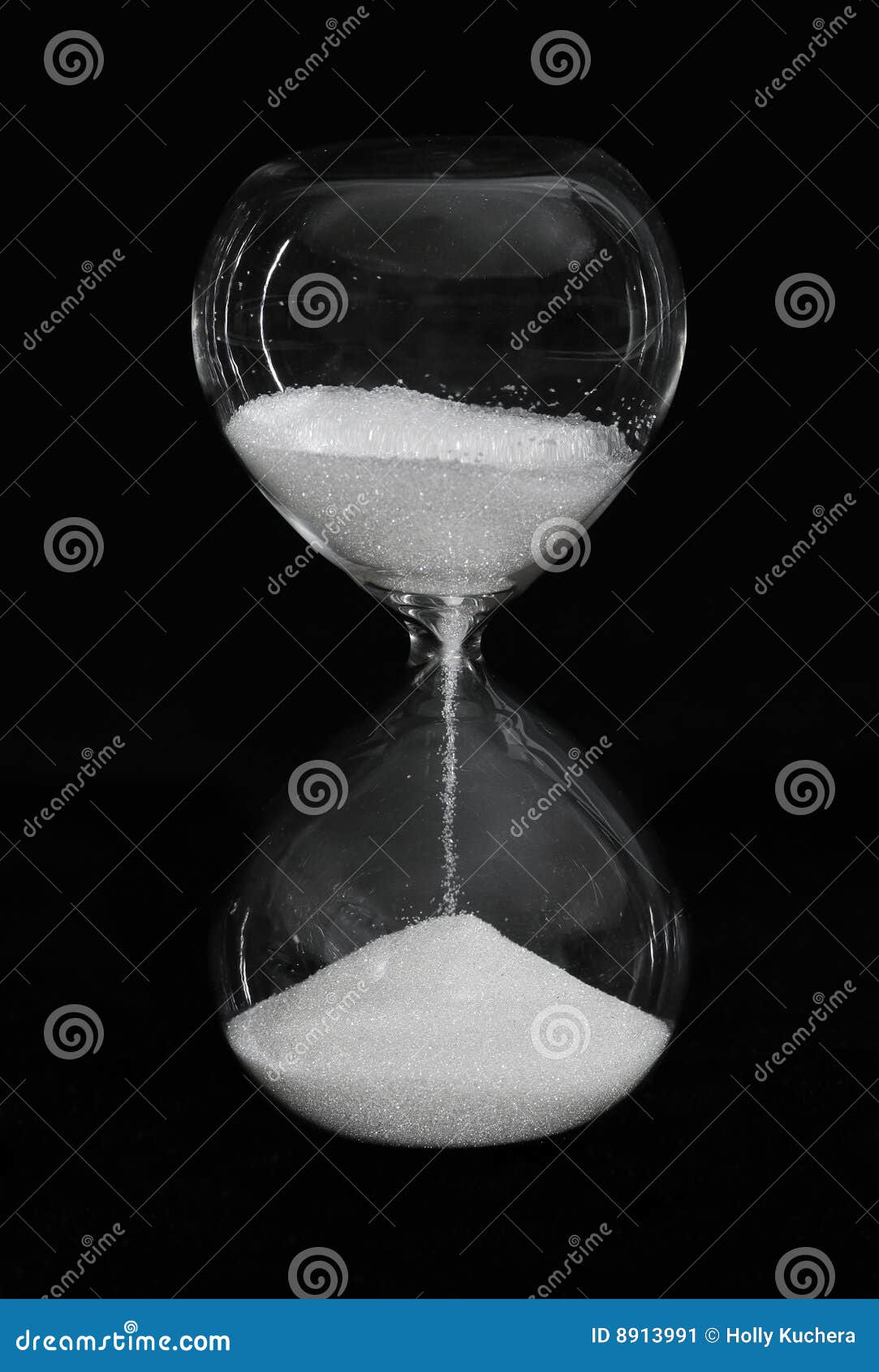 Time Passes - Hourglass on Black Stock Image - Image of time, isolated ...