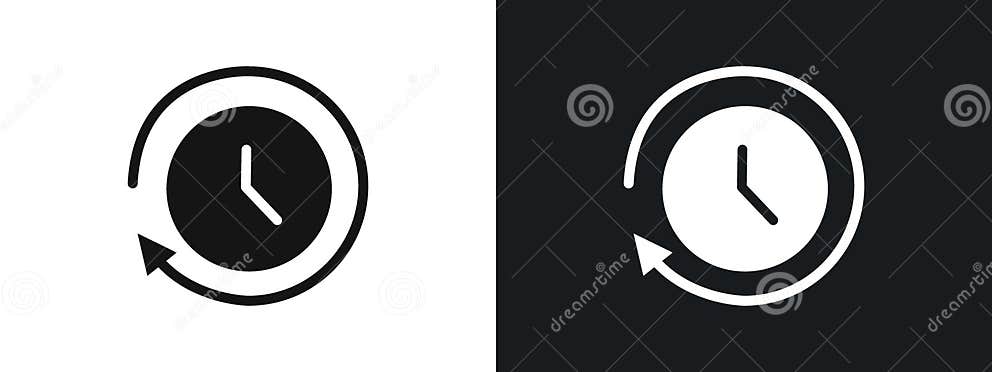 Time Passing Icon Linear Graphics Set Vector in Black Stock ...