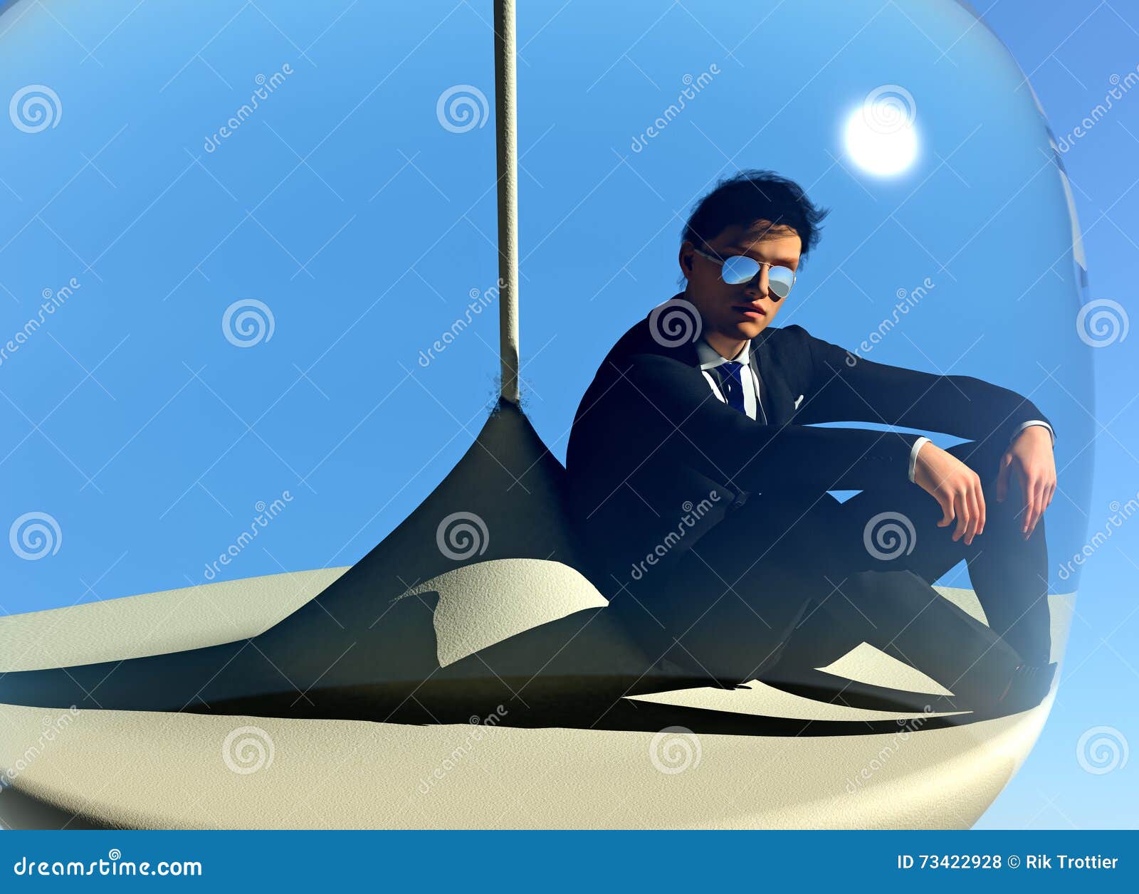 Man inside hourglass stock illustration. Illustration of purgatory ...