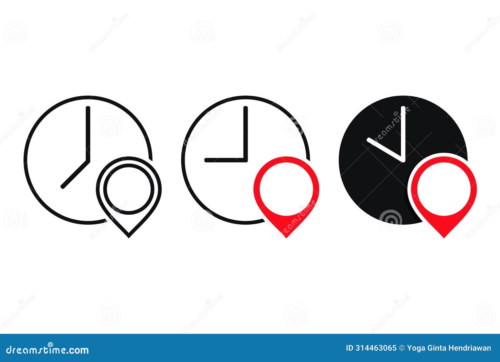 Time Pin Location. Illustration Vector Stock Vector - Illustration of ...