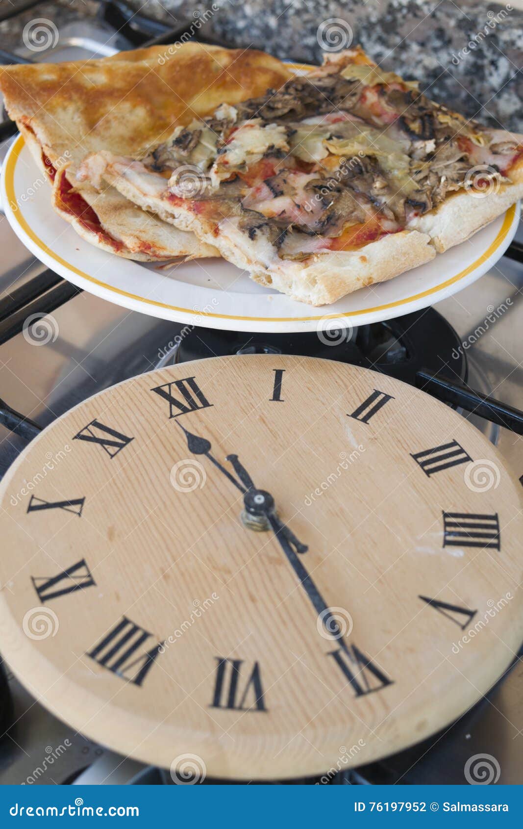 Time of pizza express stock photo. Image of isolated - 76197952