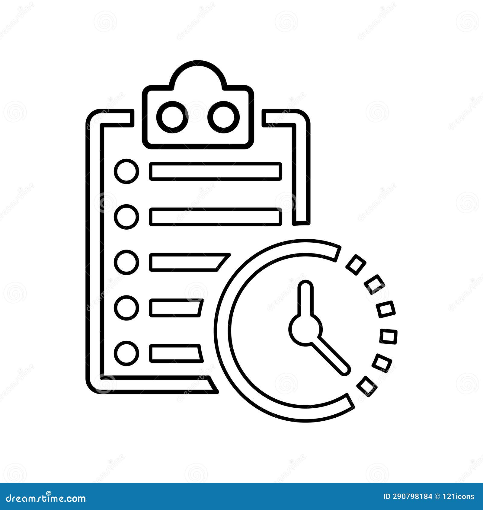 Time Plan Icon. Line, Outline Design Stock Illustration - Illustration ...