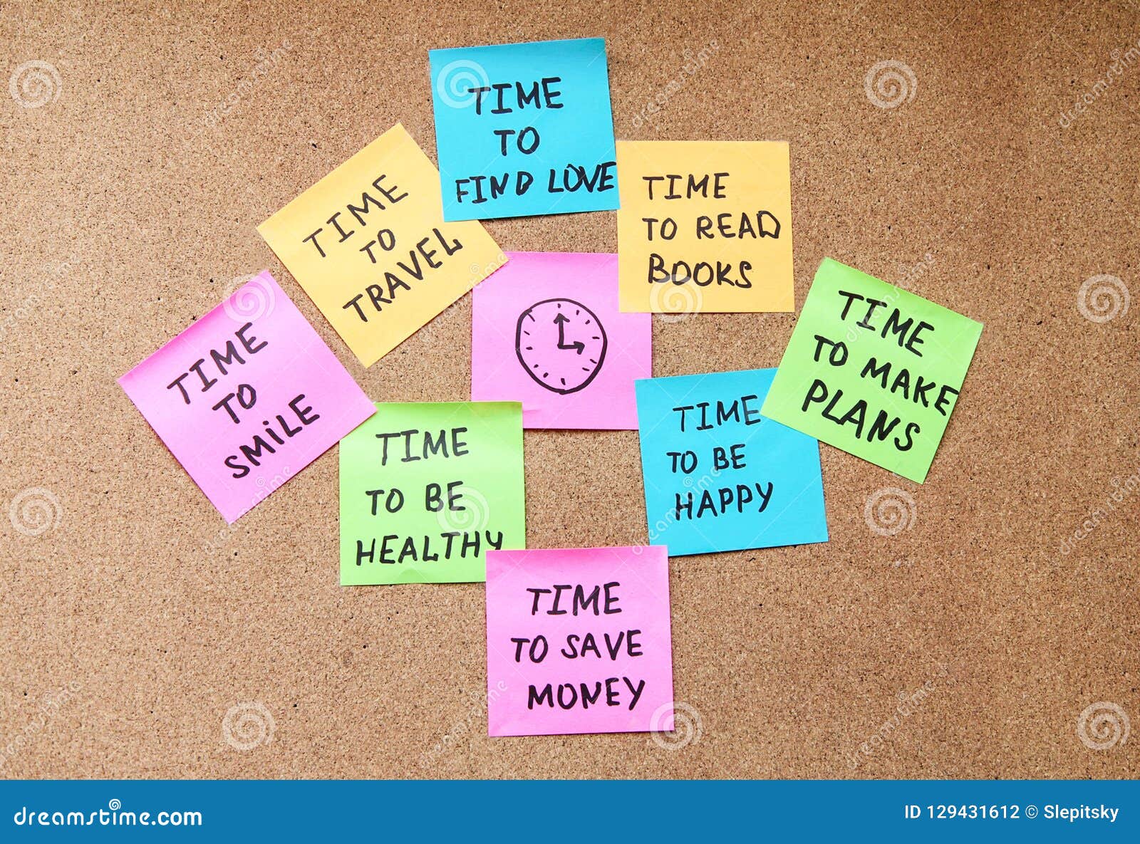Time for Planning Bright Stickers with Different Motivation Notes and ...