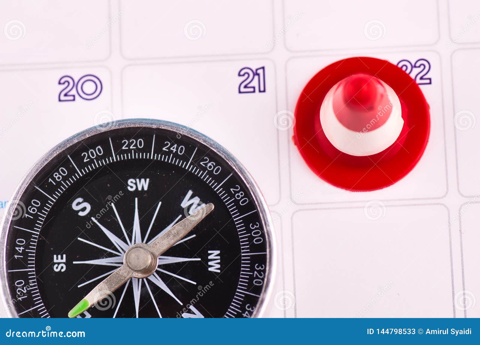 Close-up Image of Compas on Planner Calendar Stock Image - Image of ...