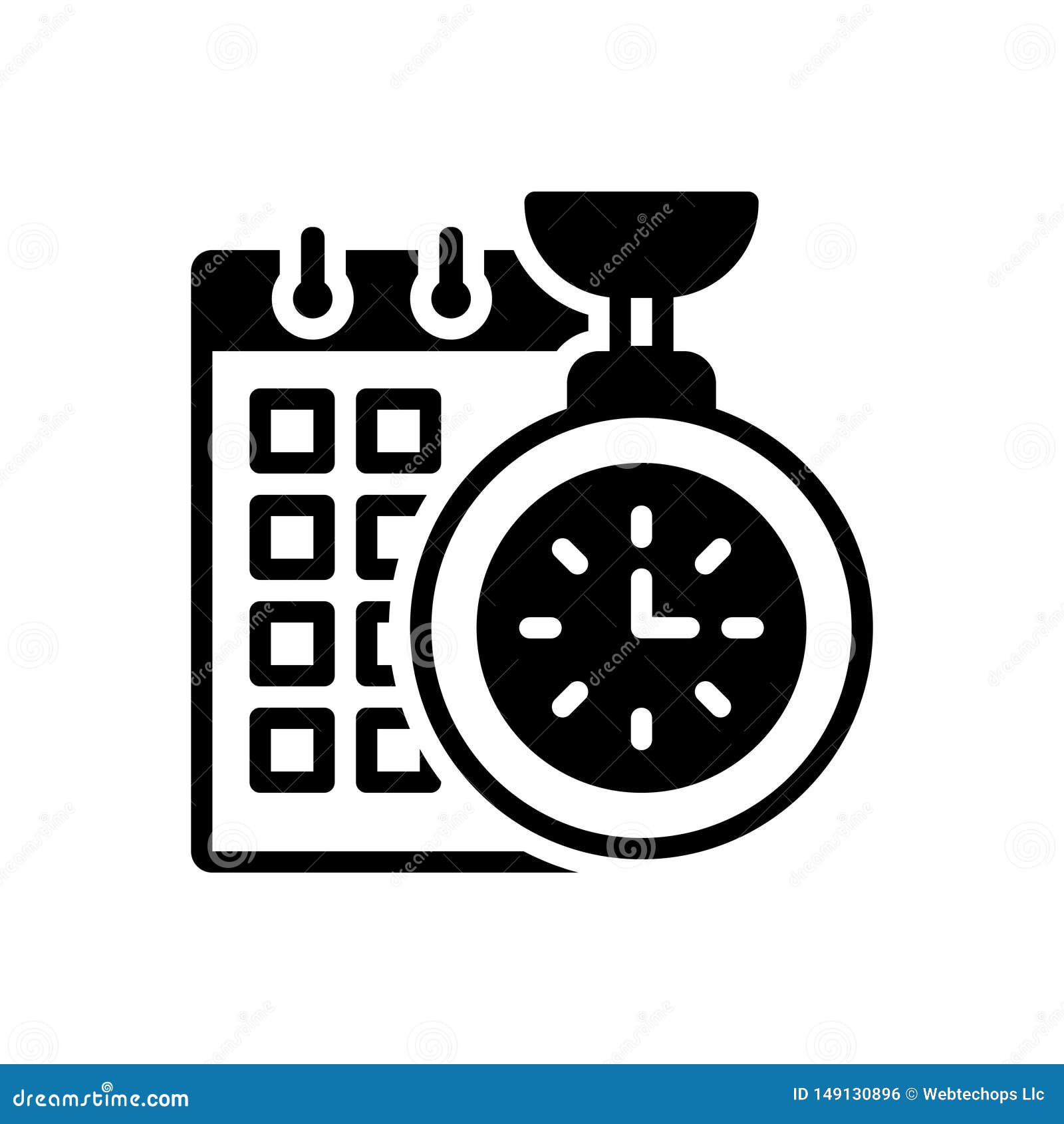 Black Solid Icon for Time Planning, Efficiency and Organize Stock ...