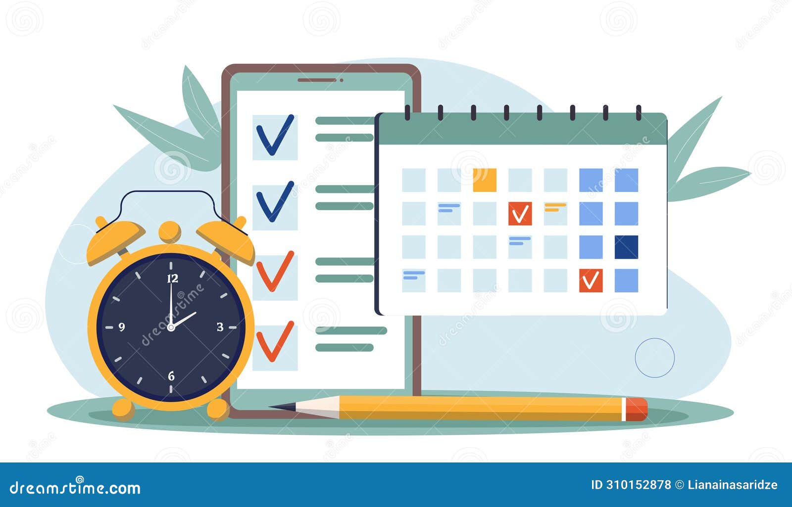 Time Planning Vector Concept Stock Vector - Illustration of working ...