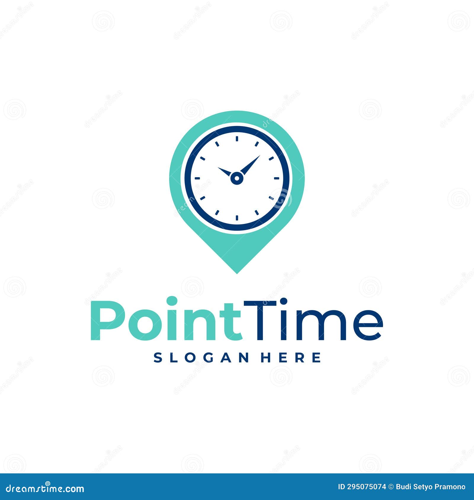 Time with Point Logo Design Vector. Creative Clock Logo Concepts ...