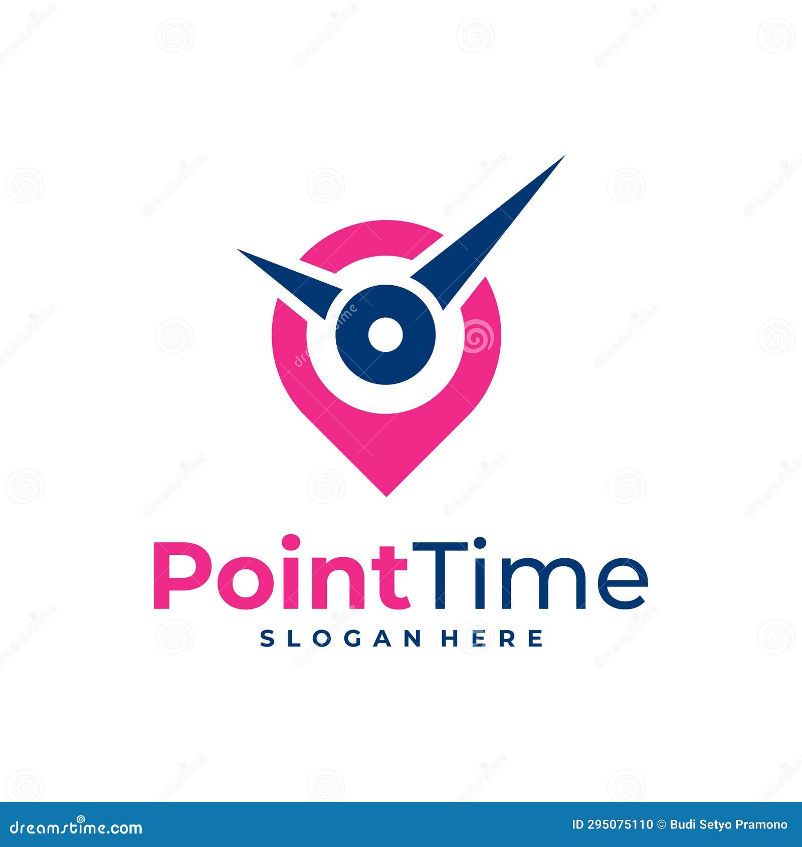 Time with Point Logo Design Vector. Creative Clock Logo Concepts ...