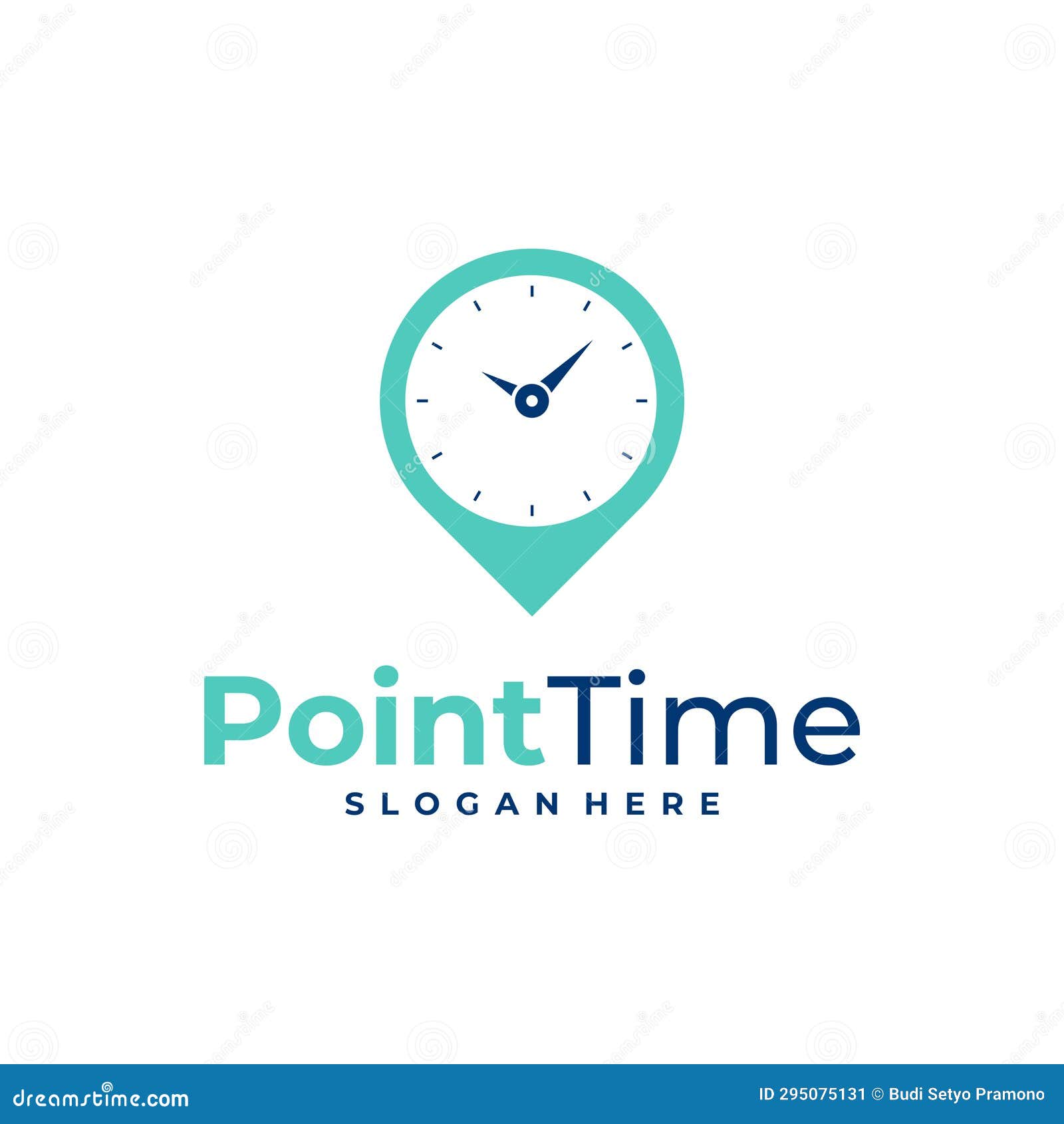Time with Point Logo Design Vector. Creative Clock Logo Concepts ...