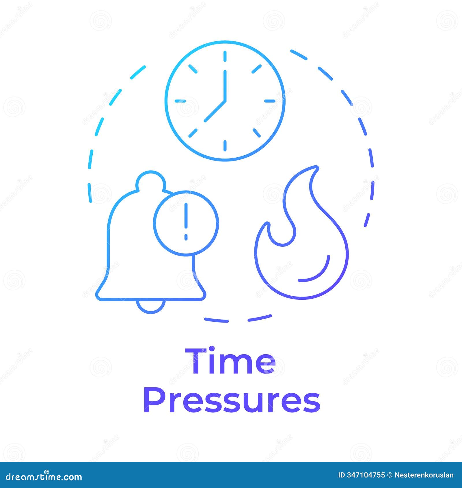 Time Pressures Blue Gradient Concept Icon Stock Illustration ...