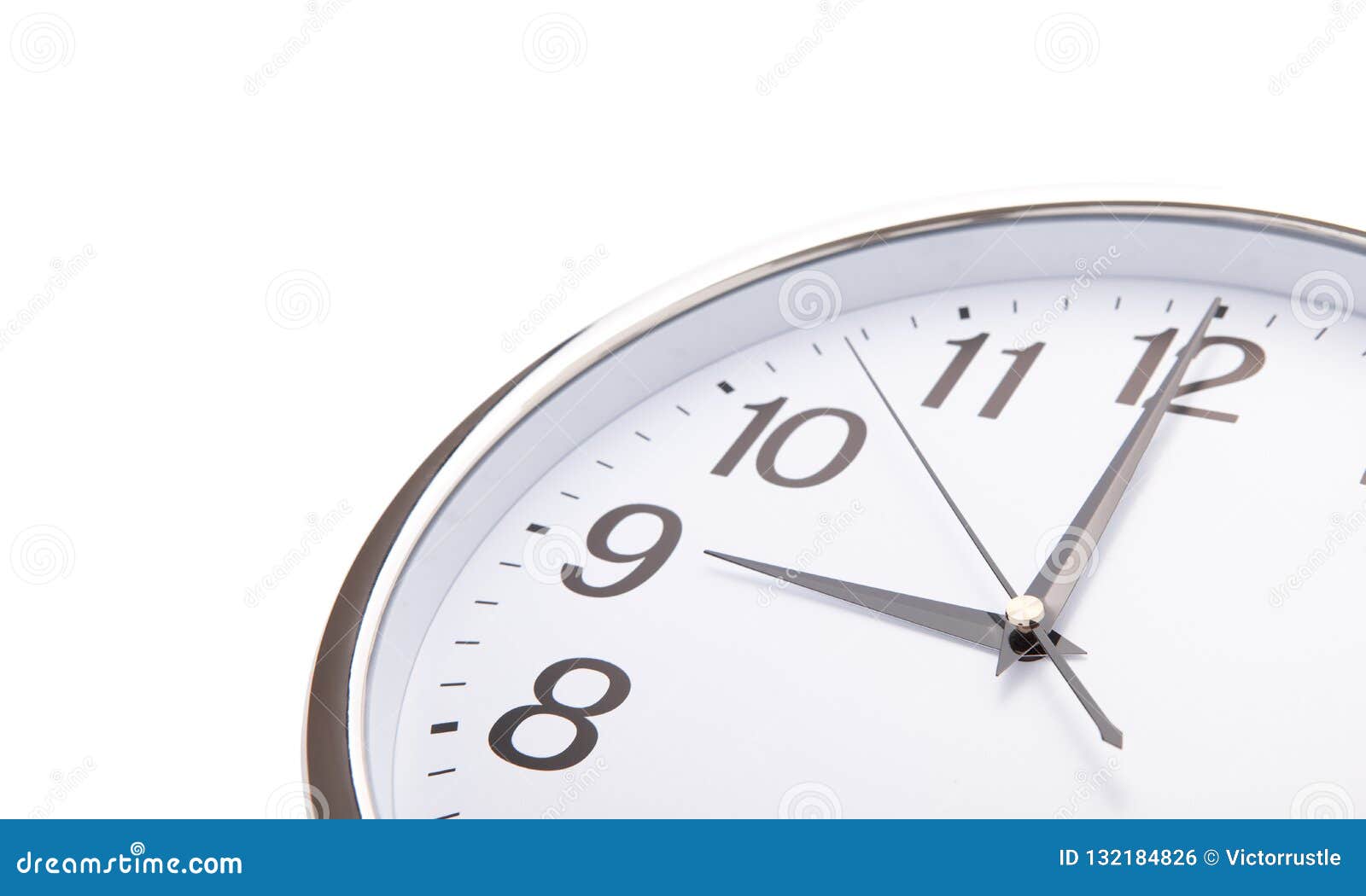 Time Punctual Second Minute Hour. Large Wall Clock on White Background ...