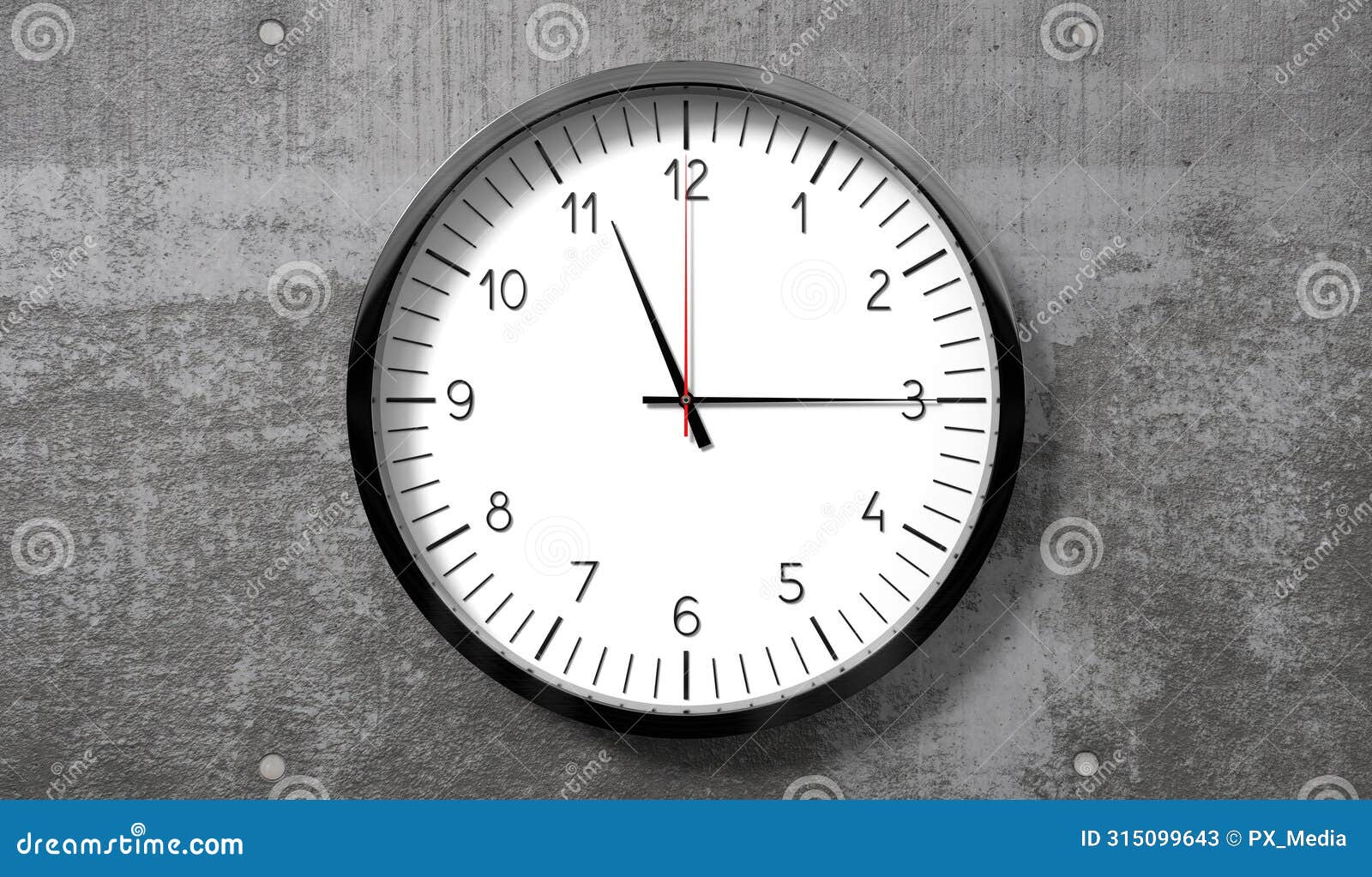 Time at Quarter Past 11 O Clock - Classic Analog Clock on Rough ...