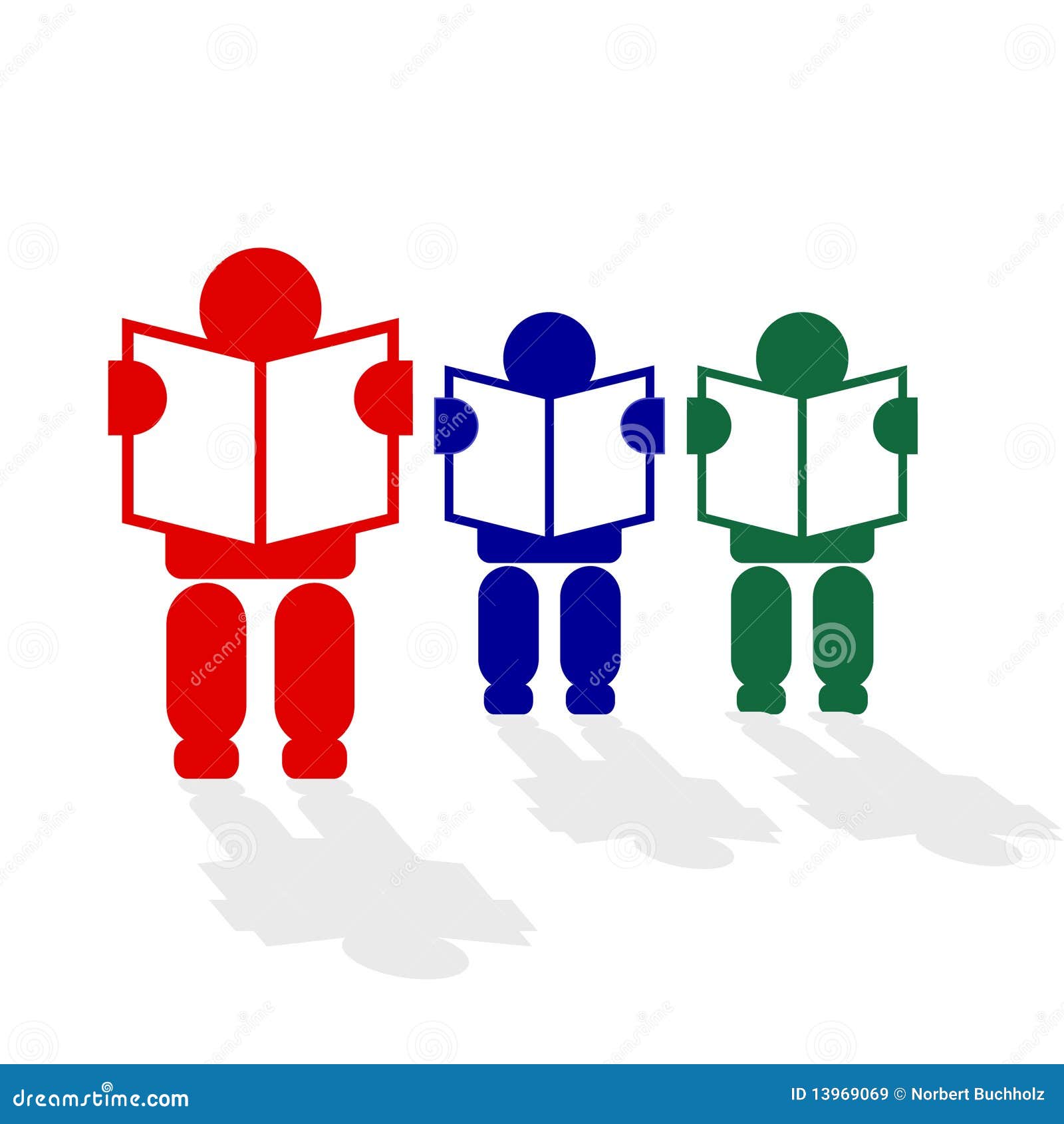 The time reading stock vector. Illustration of people - 13969069