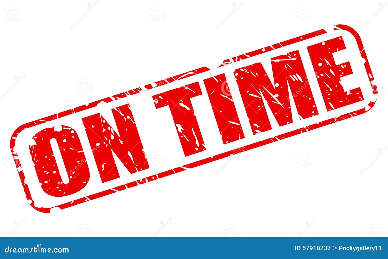 On time red stamp text stock illustration. Illustration of label - 57910237