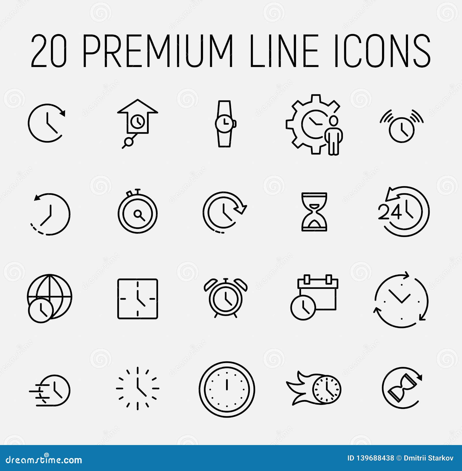 Time Related Vector Icon Set. Stock Vector - Illustration of alarm ...
