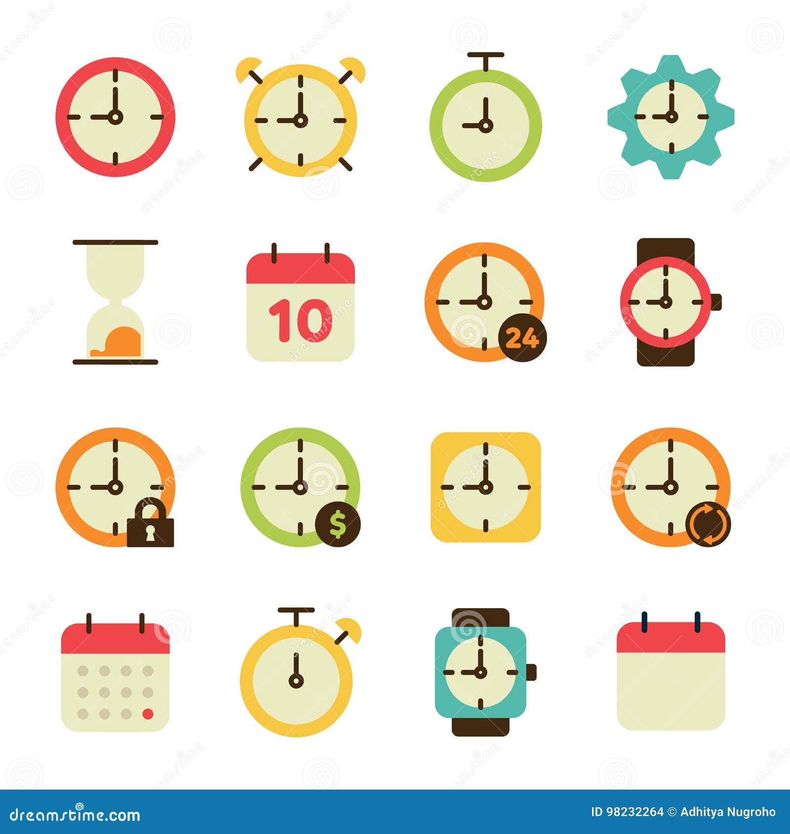 Time Related Vector Line Icons Stock Vector - Illustration of ...