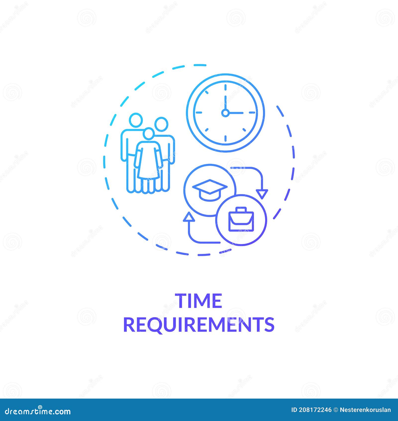 Time Requirements Concept Icon Stock Vector - Illustration of drawing ...