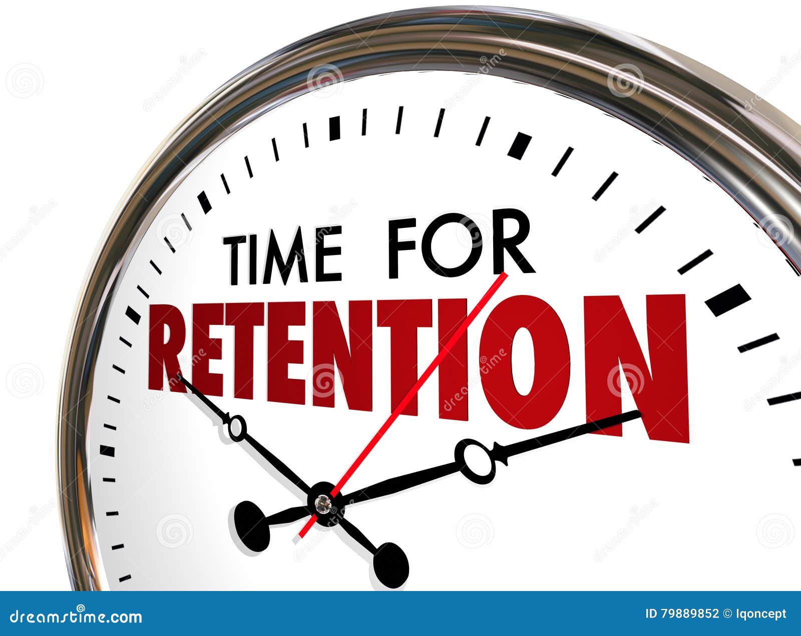 Time for Retention Clock Keep Hold Onto Customers Employees 3d I Stock ...