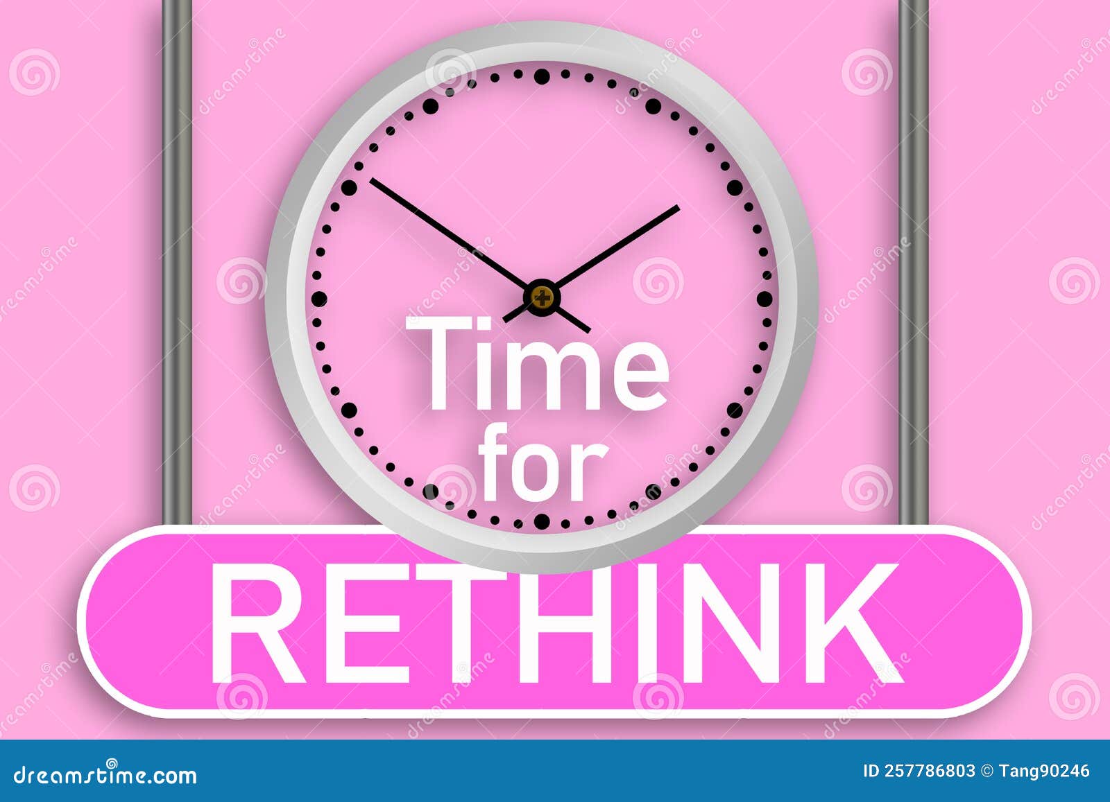 Time for Rethink Text Message with Clock and Sign Board Stock ...