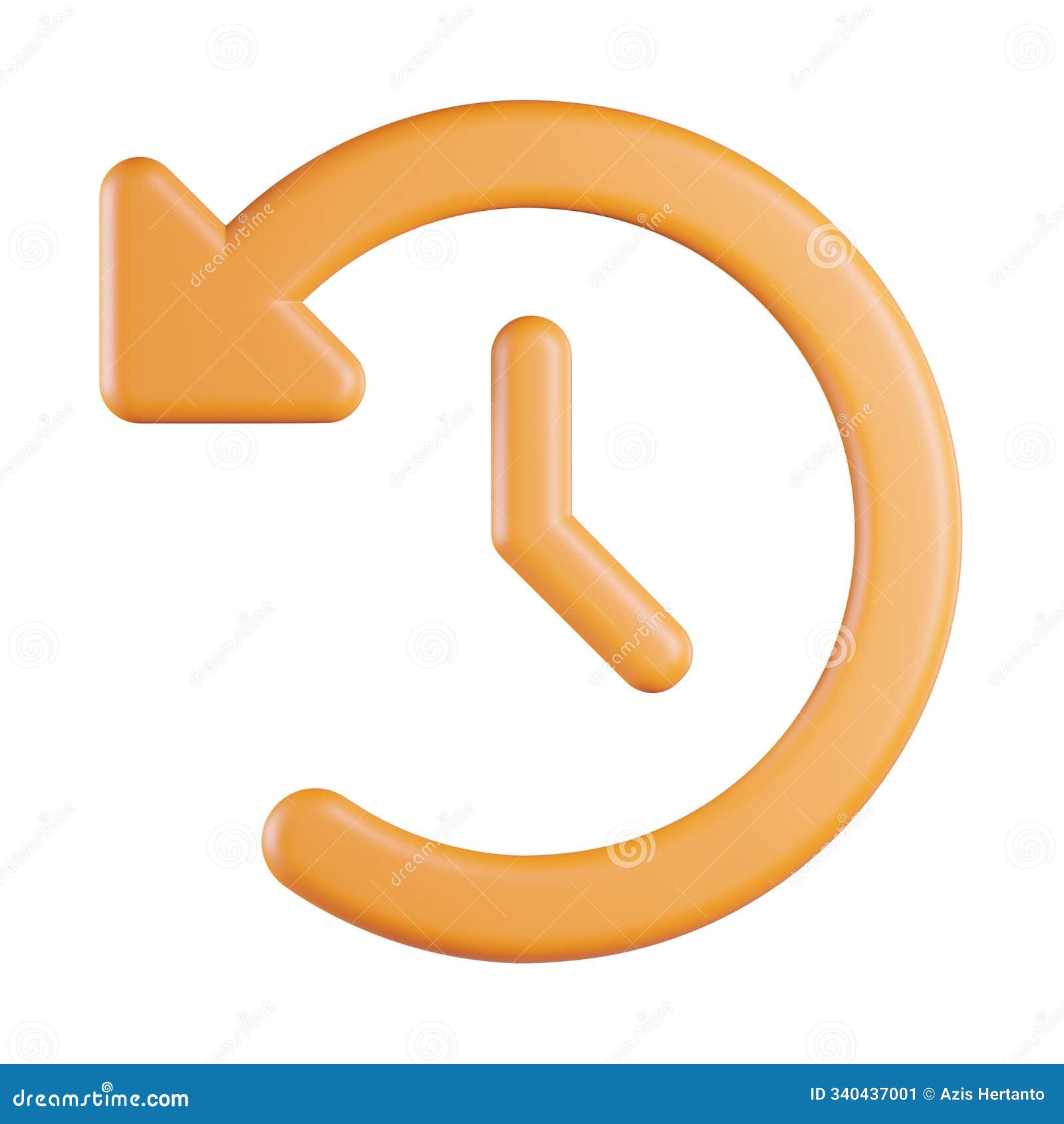 Time Reverse 3D Icon stock illustration. Illustration of design - 340437001